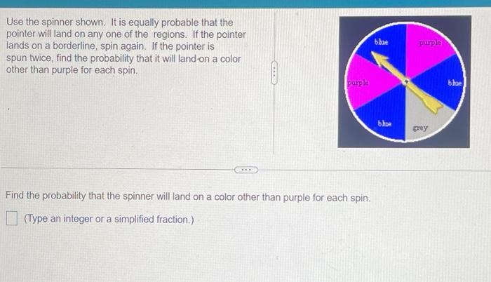 Solved Use the spinner shown. It is equally probable that | Chegg.com