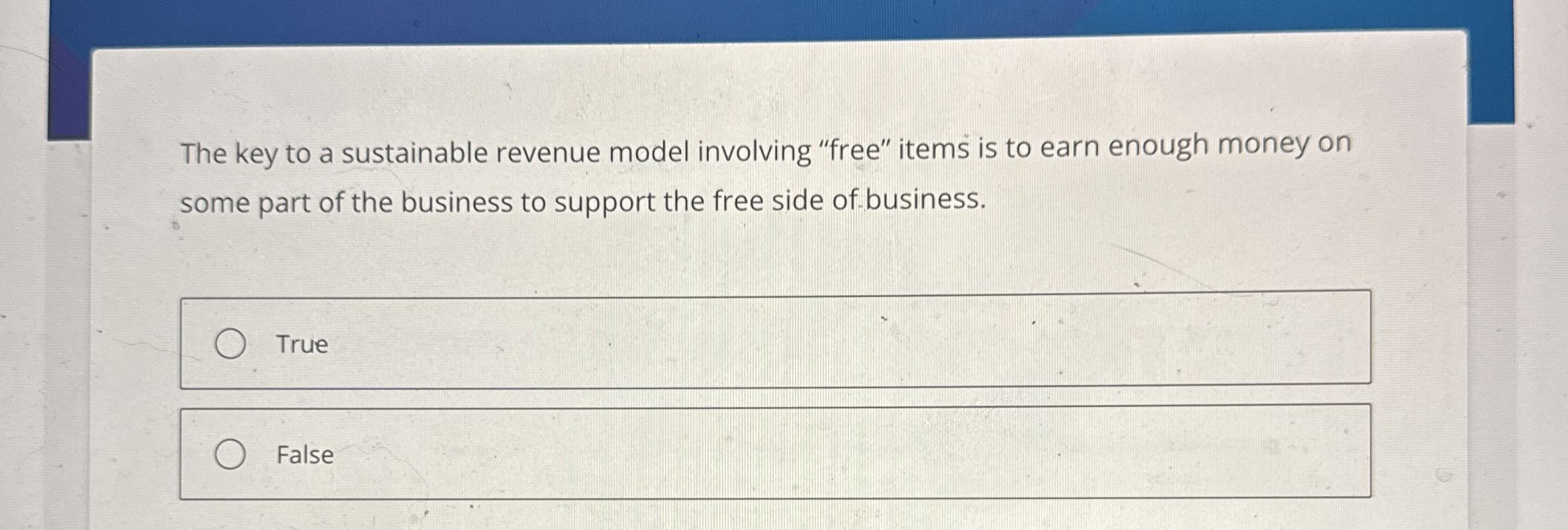 Solved The key to a sustainable revenue model involving | Chegg.com