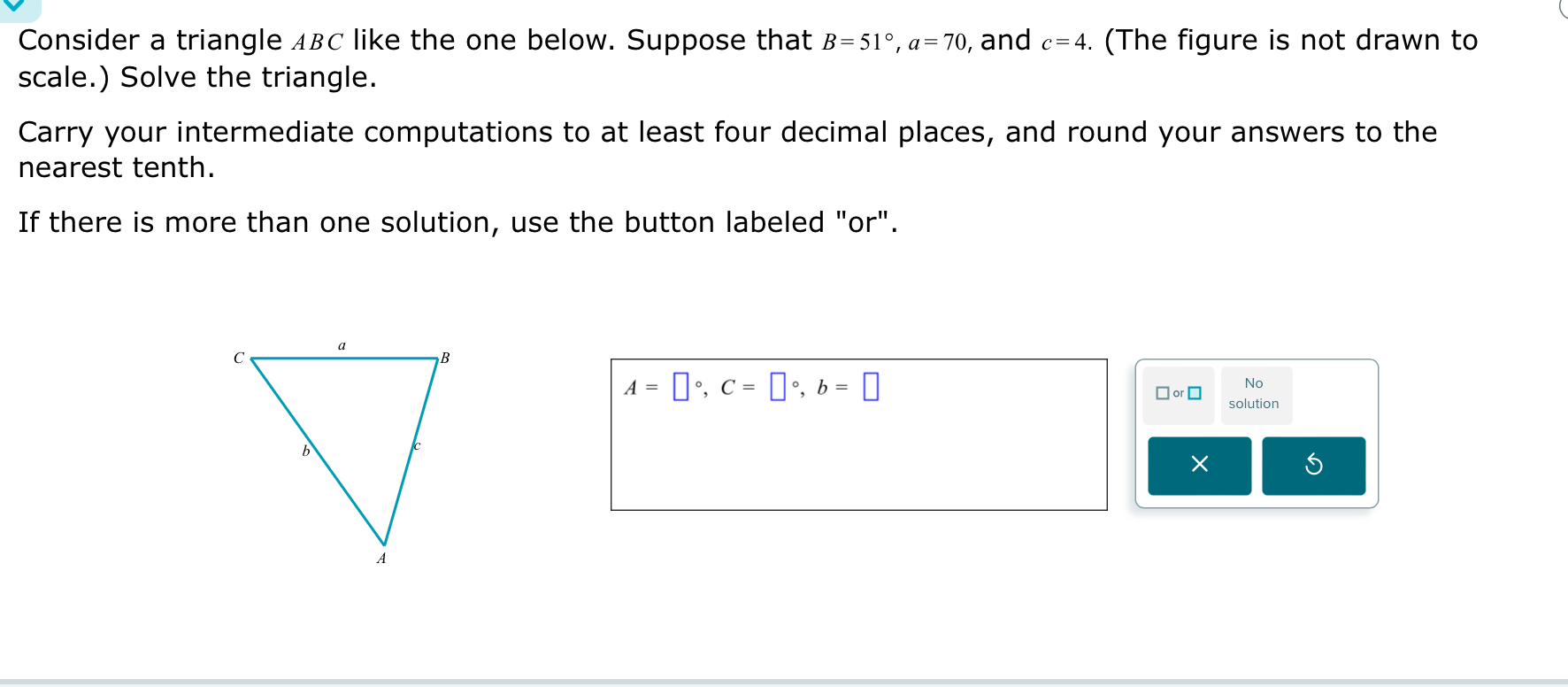 Solved Consider a triangle ABC like the one below. Suppose | Chegg.com