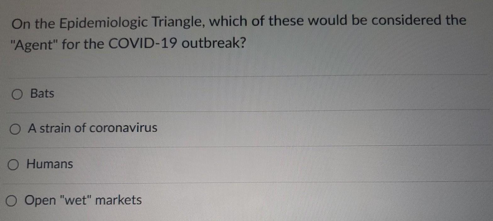 Solved On the Epidemiologic Triangle, which of these would | Chegg.com