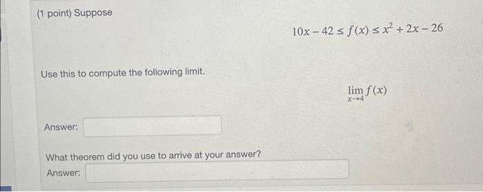 Solved (1 point) Suppose Use this to compute the following | Chegg.com