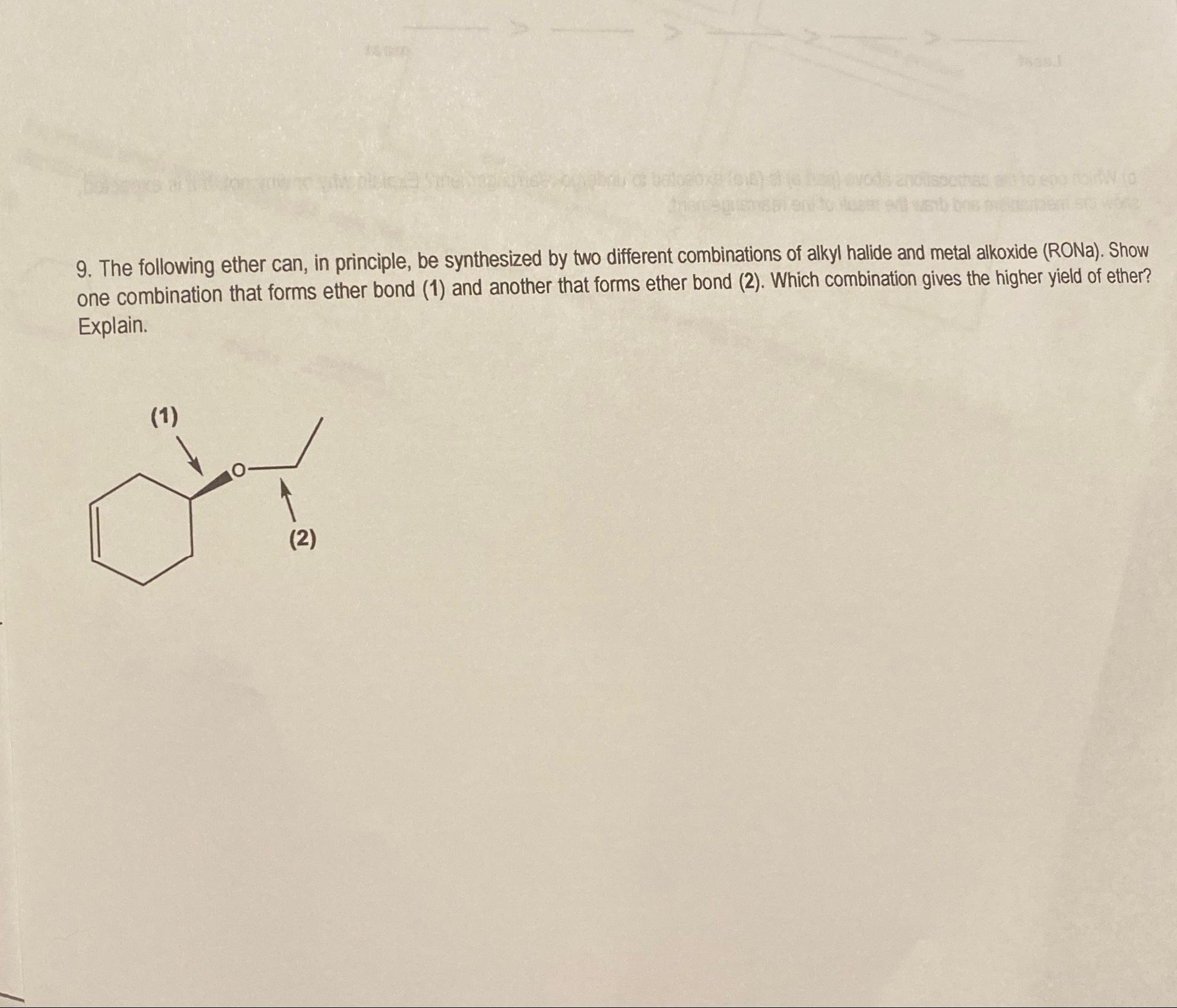 Solved The following ether can, in principle, be synthesized | Chegg.com