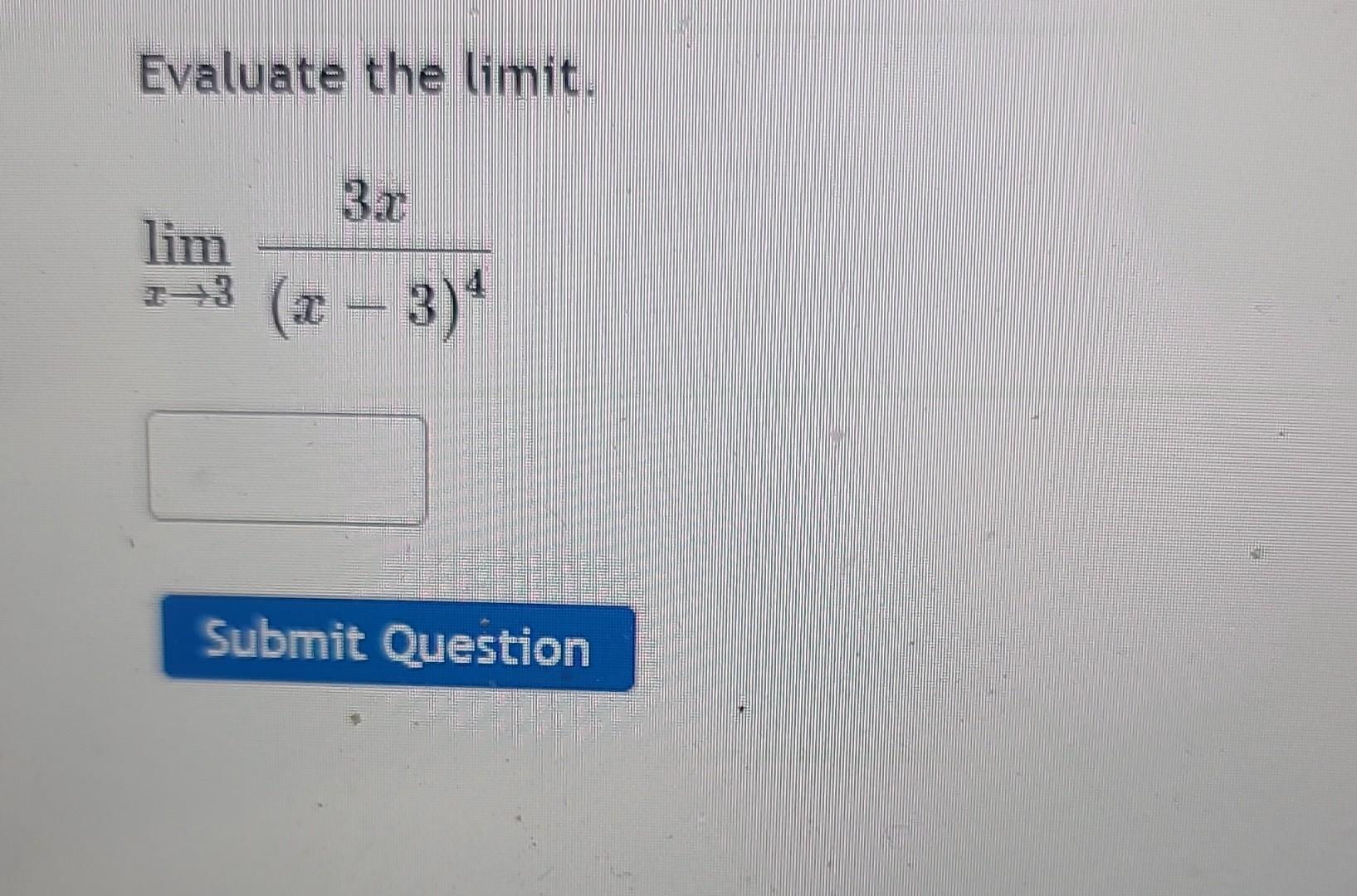 Solved Evaluate the limit. \\[ \\lim _{x \\rightarrow 3} | Chegg.com