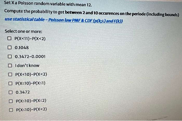 Solved Set X a Poisson random variable with mean 12. Compute | Chegg.com