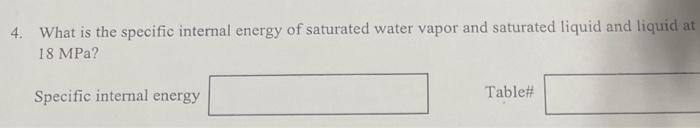 Solved 4. What is the specific internal energy of saturated | Chegg.com