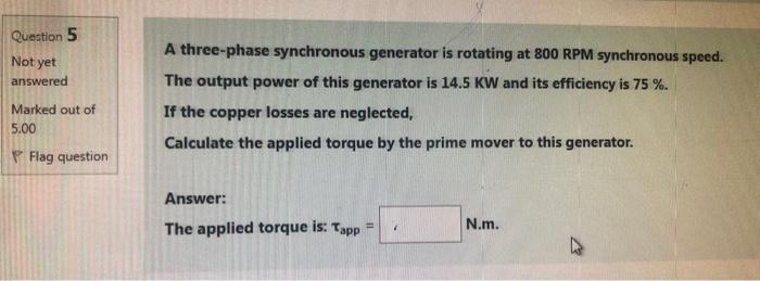 Solved A three-phase synchronous generator is rotating at | Chegg.com