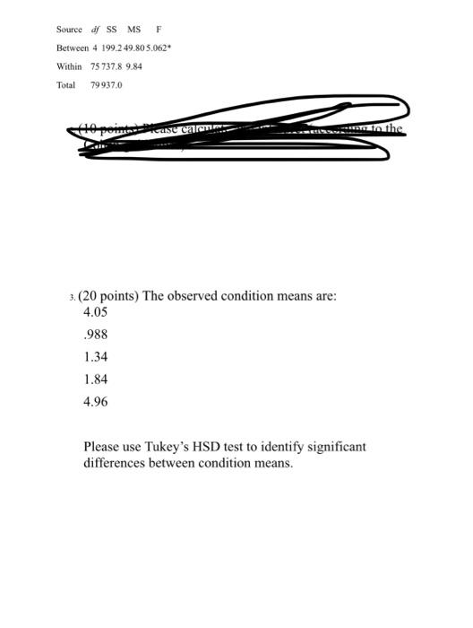 Solved Please use Tukey's HSD test to identify significant | Chegg.com