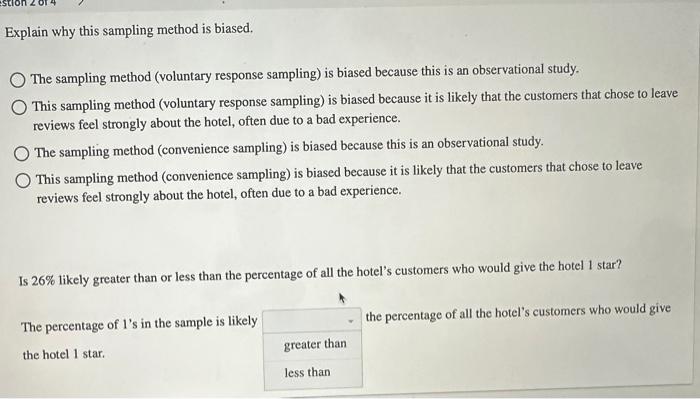 Explain why this sampling method is biased. The | Chegg.com