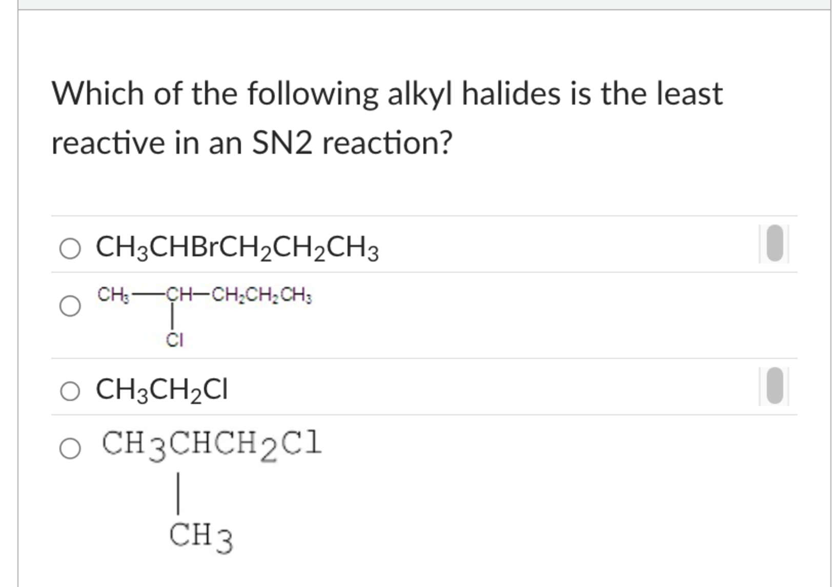 Solved Which of ﻿the following alkyl halides is ﻿the | Chegg.com