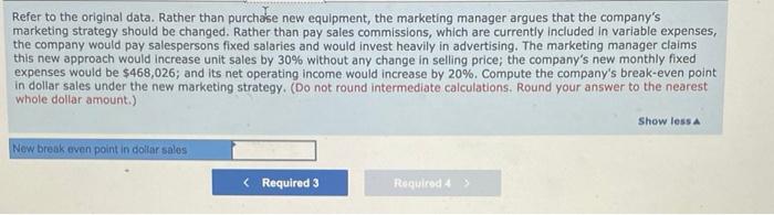 Solved Problem 6-29 (Algo) Changes in Cost Structure; | Chegg.com