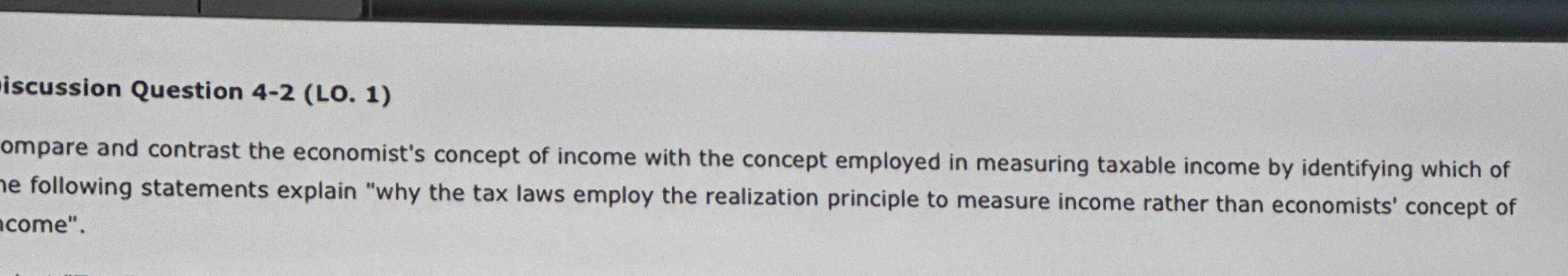 Solved iscussion Question 4-2 (LO. 1)ompare and contrast the | Chegg.com