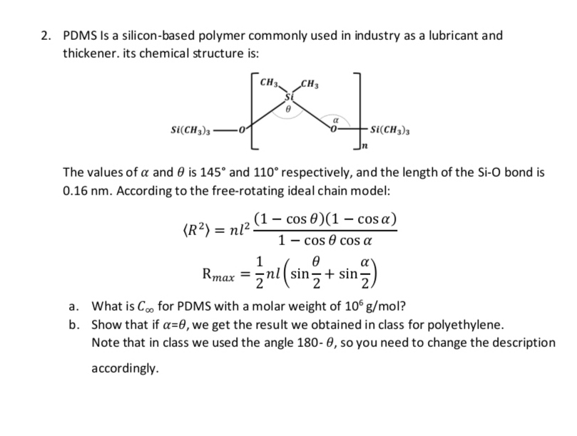 Solved PDMS Is a silicon-based polymer commonly used in | Chegg.com