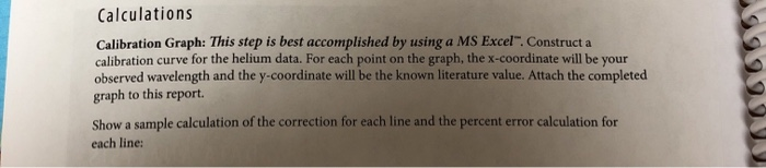 Solved Calculations Calibration Graph: This step is best | Chegg.com