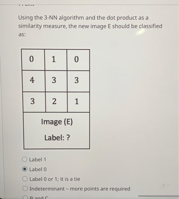 Solved Using the 3-NN algorithm and the dot product as a | Chegg.com