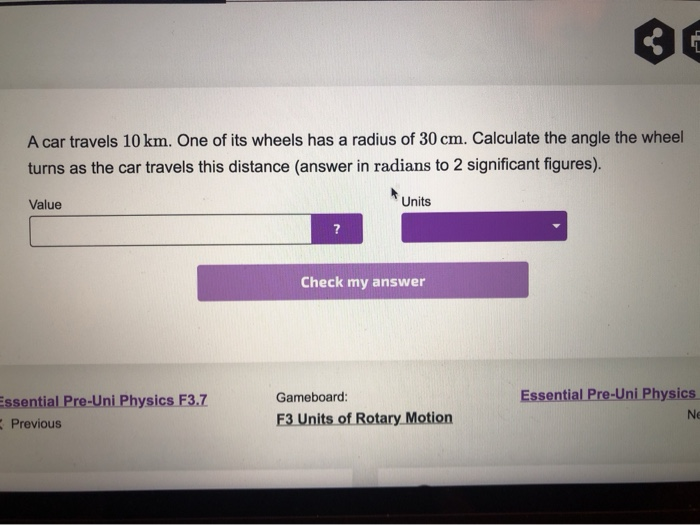Solved A car travels 10 km. One of its wheels has a radius | Chegg.com