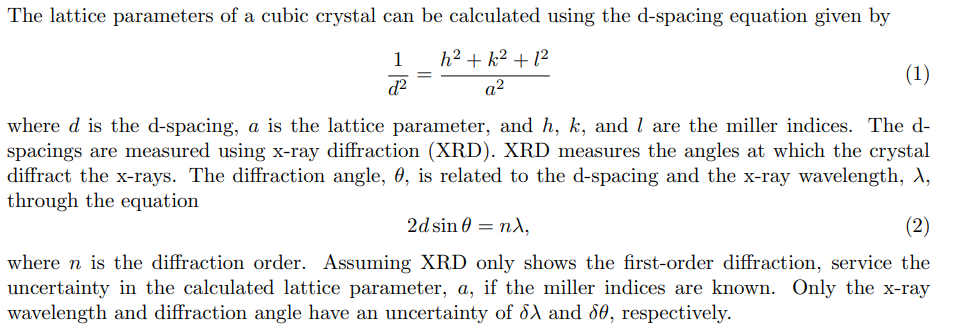 Solved The lattice parameters of a cubic crystal can be | Chegg.com