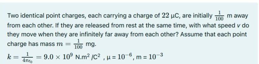Solved Two identical point charges, each carrying a charge | Chegg.com
