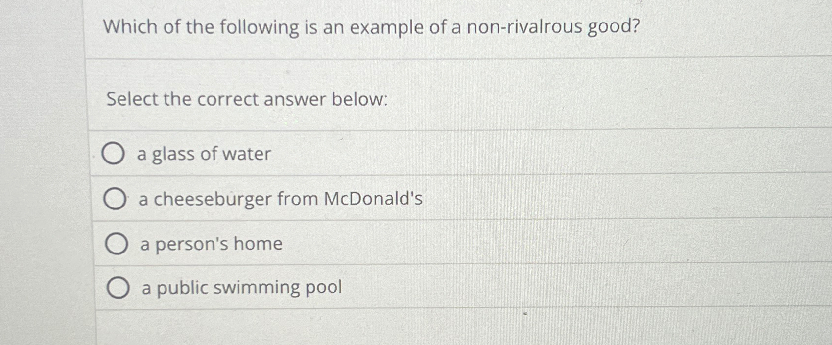 Solved Which of the following is an example of a | Chegg.com