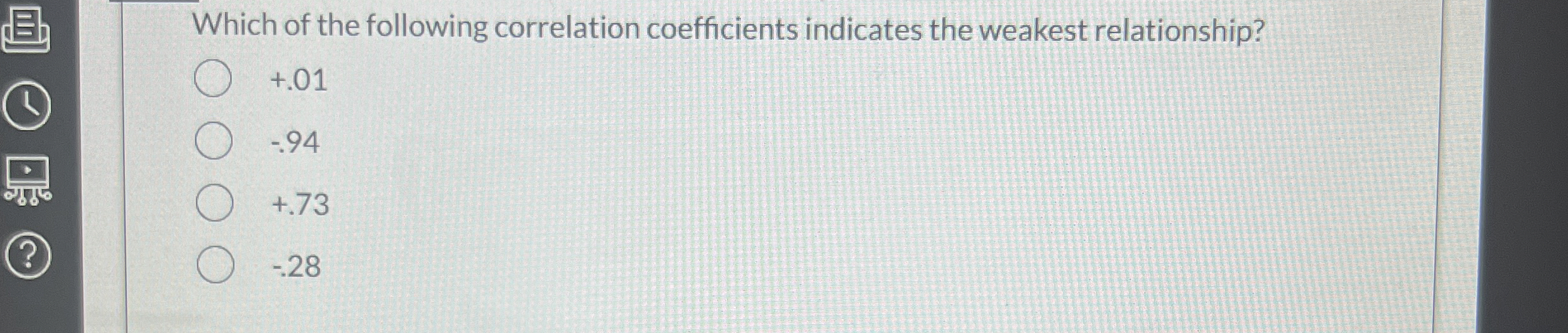 Solved Which of the following correlation coefficients | Chegg.com