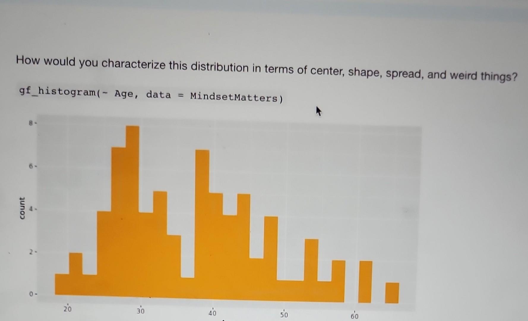 Solved How would you characterize this distribution in terms | Chegg.com