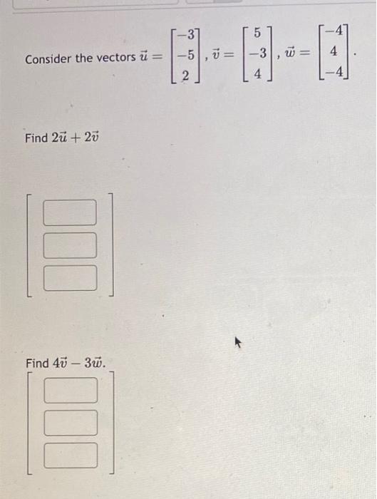 Solved Consider the vectors | Chegg.com