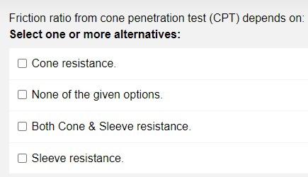 Solved Friction ratio from cone penetration test (CPT) | Chegg.com