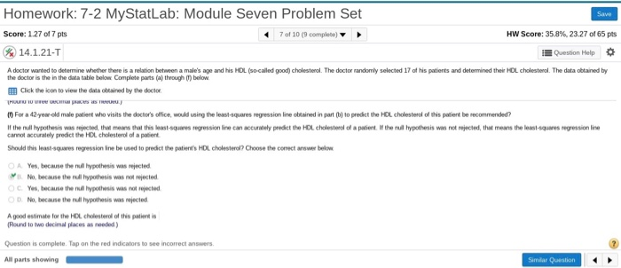 Solved Homework: 7-2 MyStatLab: Module Seven Problem Set | Chegg.com