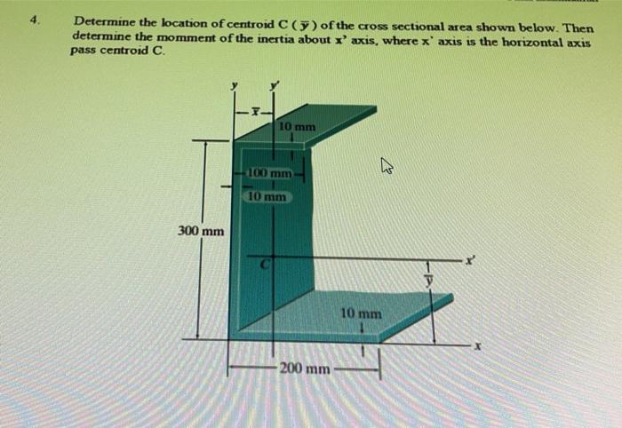 Solved Determine the location of centroid C () of the cross | Chegg.com