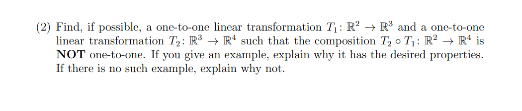 Solved (2) ﻿Find, if possible, a one-to-one linear | Chegg.com