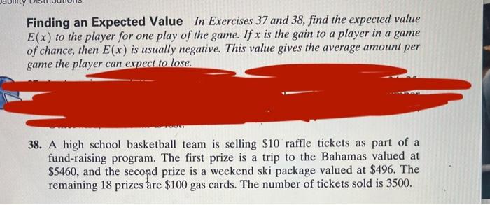 Solved Finding an Expected Value In Exercises 37 and 38, | Chegg.com