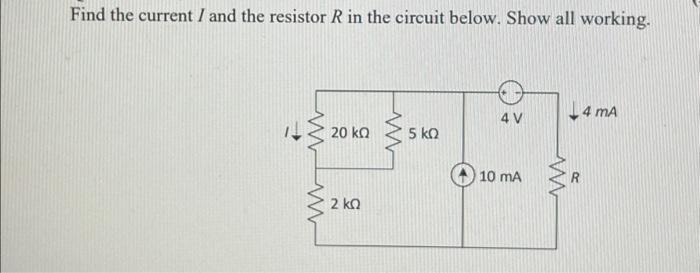 Solved Find the current I and the resistor R in the circuit | Chegg.com