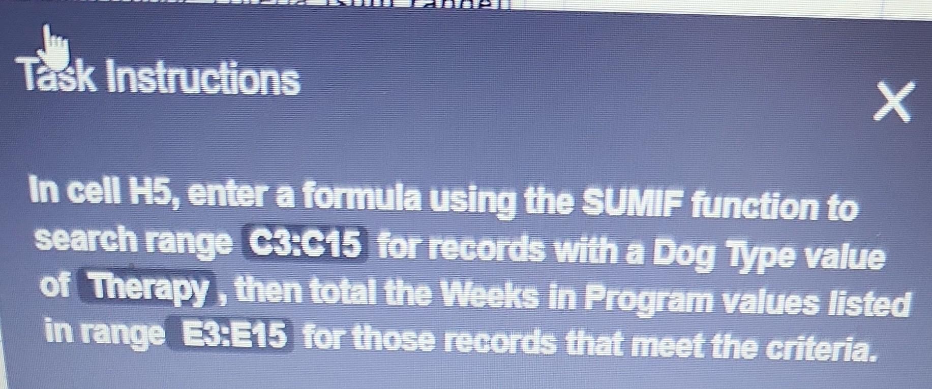Solved In cell H5, enter a formula using the SUME function | Chegg.com