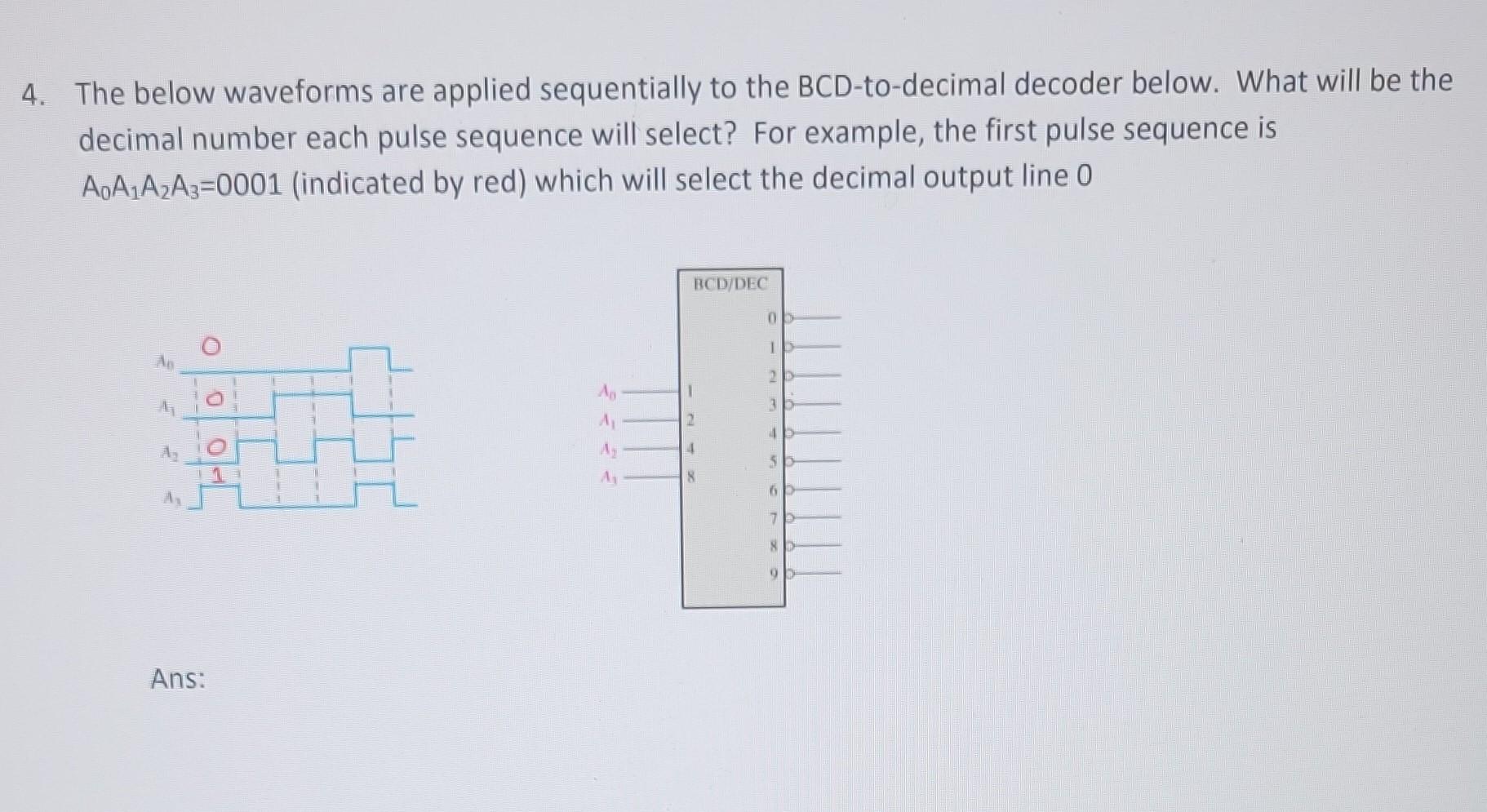 Solved 4. The below waveforms are applied sequentially to | Chegg.com