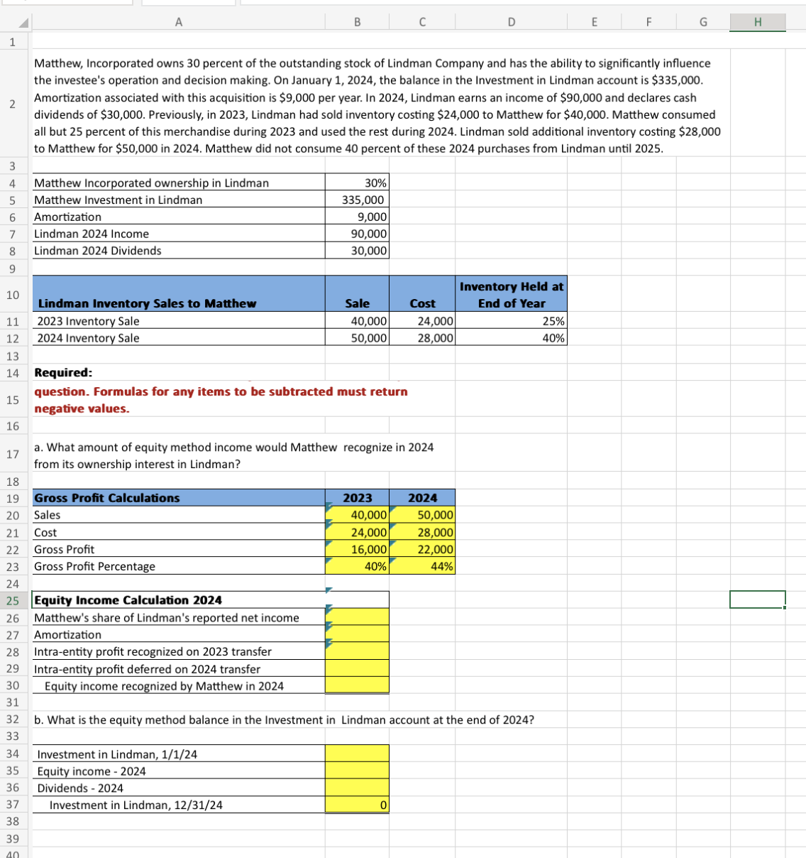 Solved Please answer all the yellow boxes and include | Chegg.com
