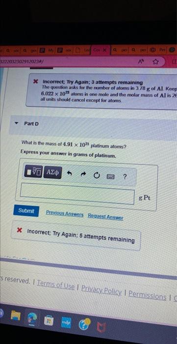 Solved X Incorrect My Again 3 Attempts Remaining The