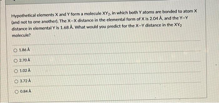 Solved Hypothetical elements X and Y form a molecule XY2, in | Chegg.com