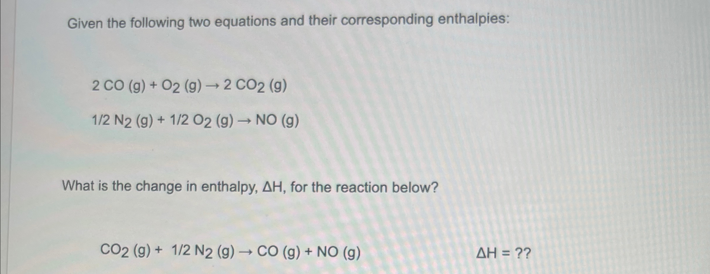 Solved Given the following two equations and their | Chegg.com