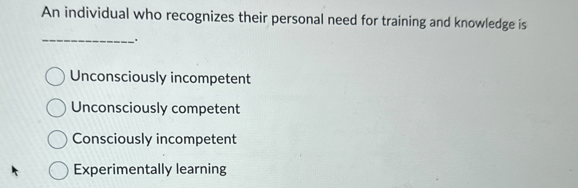Solved An individual who recognizes their personal need for | Chegg.com