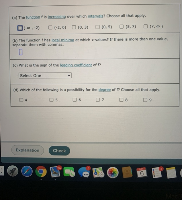 Solved * 6 (a) The function f is increasing over which | Chegg.com