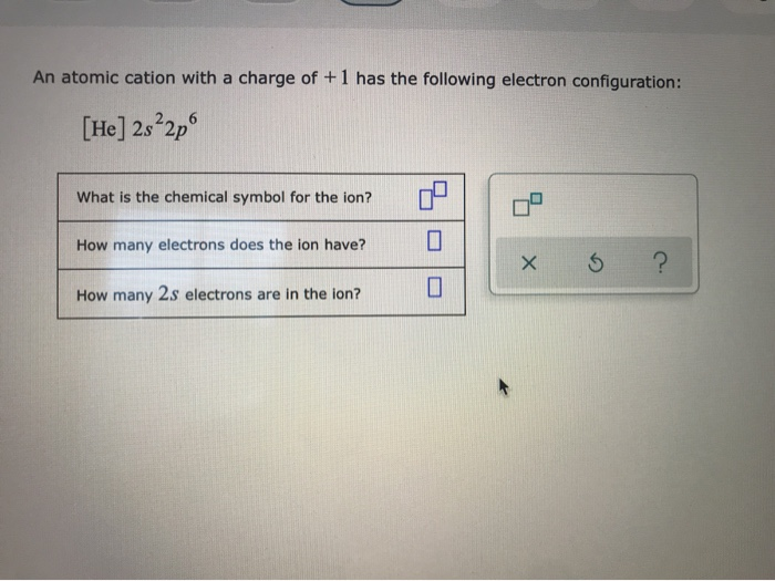Solved An Atomic Cation With A Charge Of 1 Has The