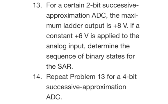 Solved For a certain 2-bit successiveapproximation ADC, the | Chegg.com