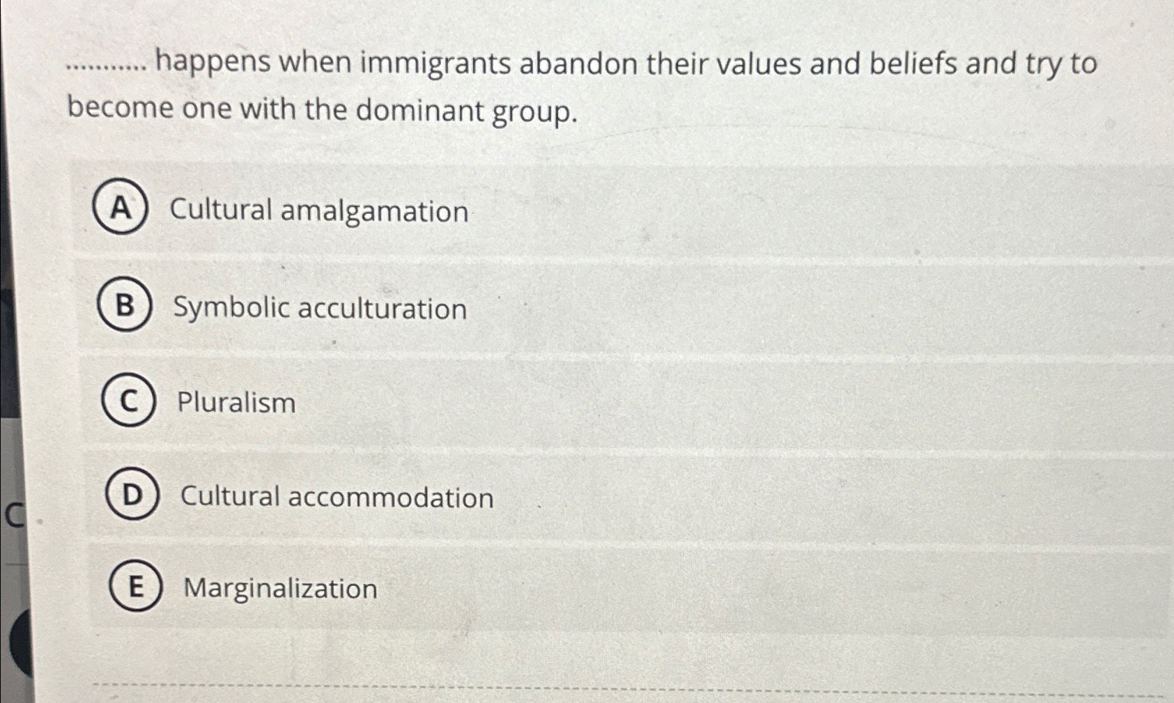 Solved happens when immigrants abandon their values and | Chegg.com