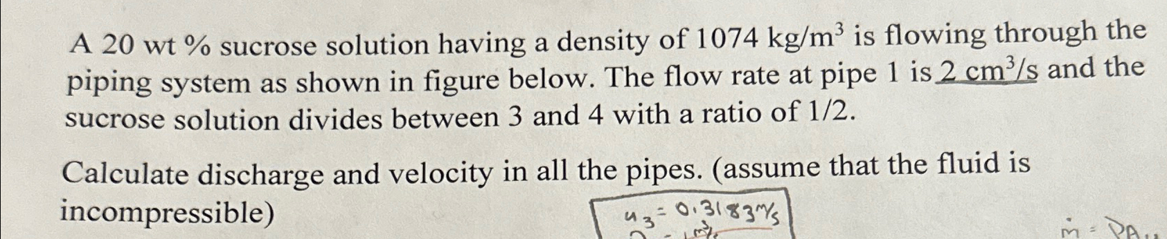 A 20wt% ﻿sucrose solution having a density of | Chegg.com