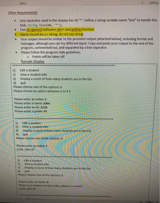 Solved Paragraph Font StudentInfo.cpp Program Description: | Chegg.com
