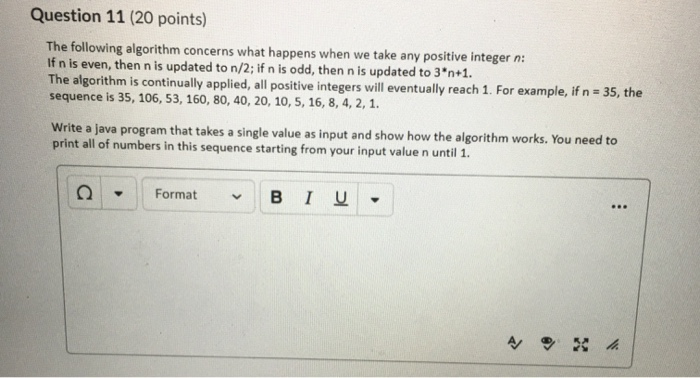 Solved Question 11 (20 points) The following algorithm | Chegg.com