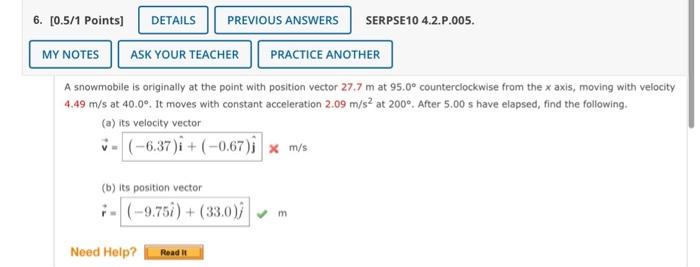 Solved 6. [0.5/1 Points) DETAILS PREVIOUS ANSWERS SERPSE10 | Chegg.com