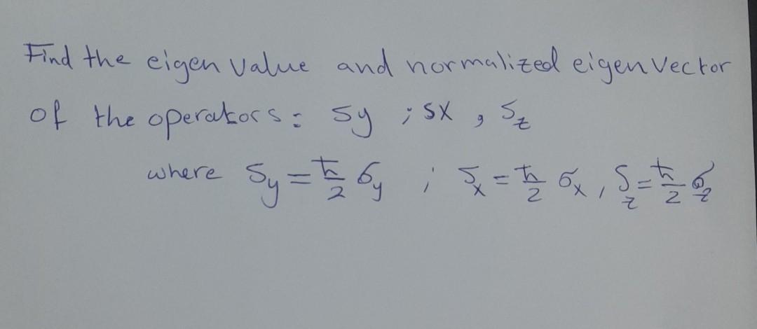 Solved Find the eigen value and normalized eigen vector of | Chegg.com