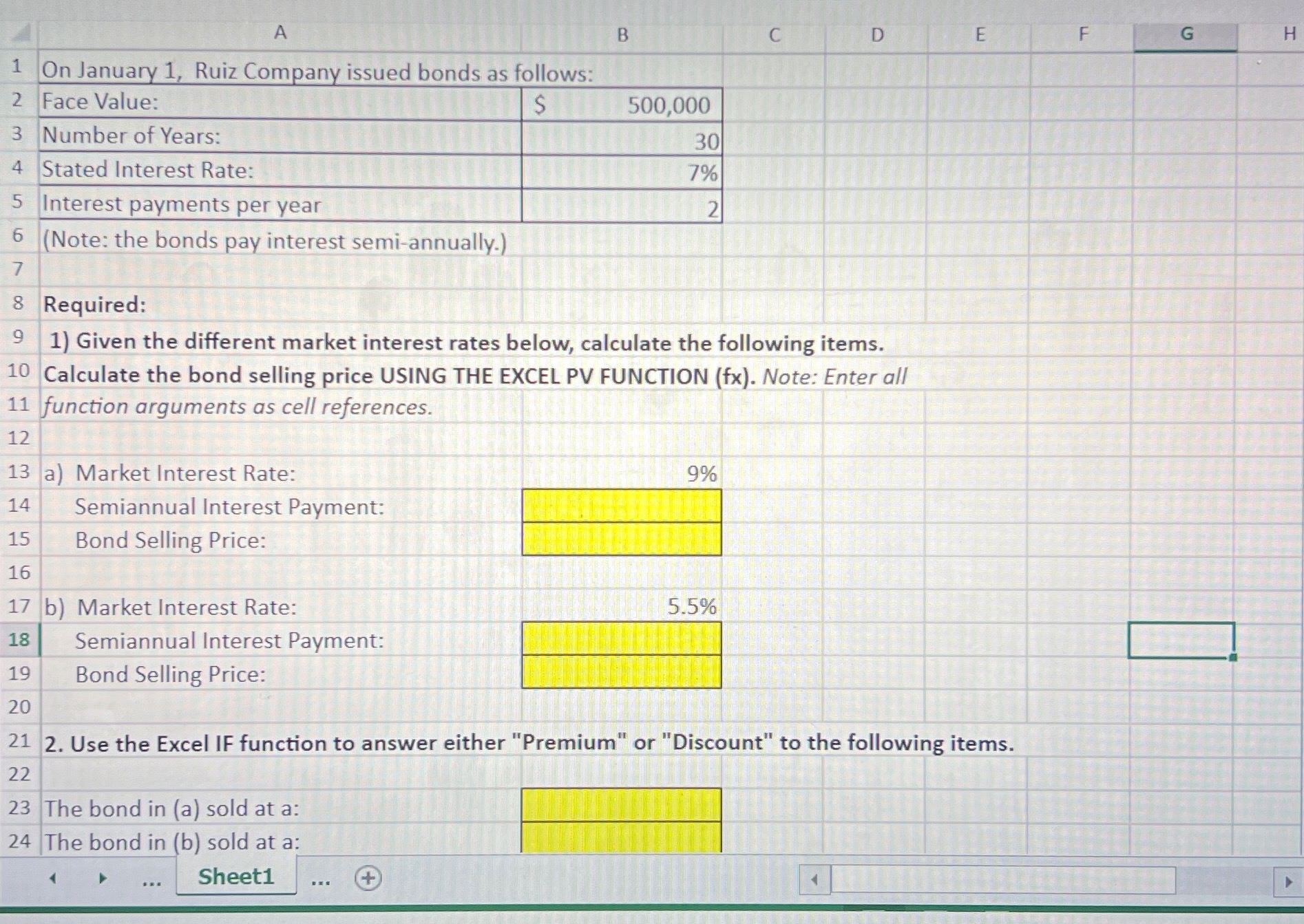 Solved Calculate the price of a bond using the Excel PV | Chegg.com