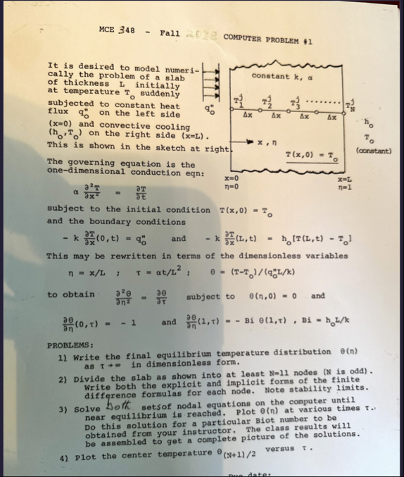 Solved MCE 348 - ﻿Fall COMPUTER PROBLEM $1It is desired to | Chegg.com