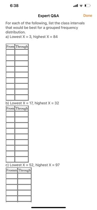 Solved Expert Q\&A Done For each of the following, list the | Chegg.com Solved Expert Q\&A Done For each of the following, list the | Chegg.com